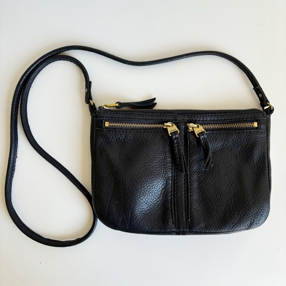 Fossil | Bags | Fossil Erin Double Zip Front Crossbody Bag Pebbled ...